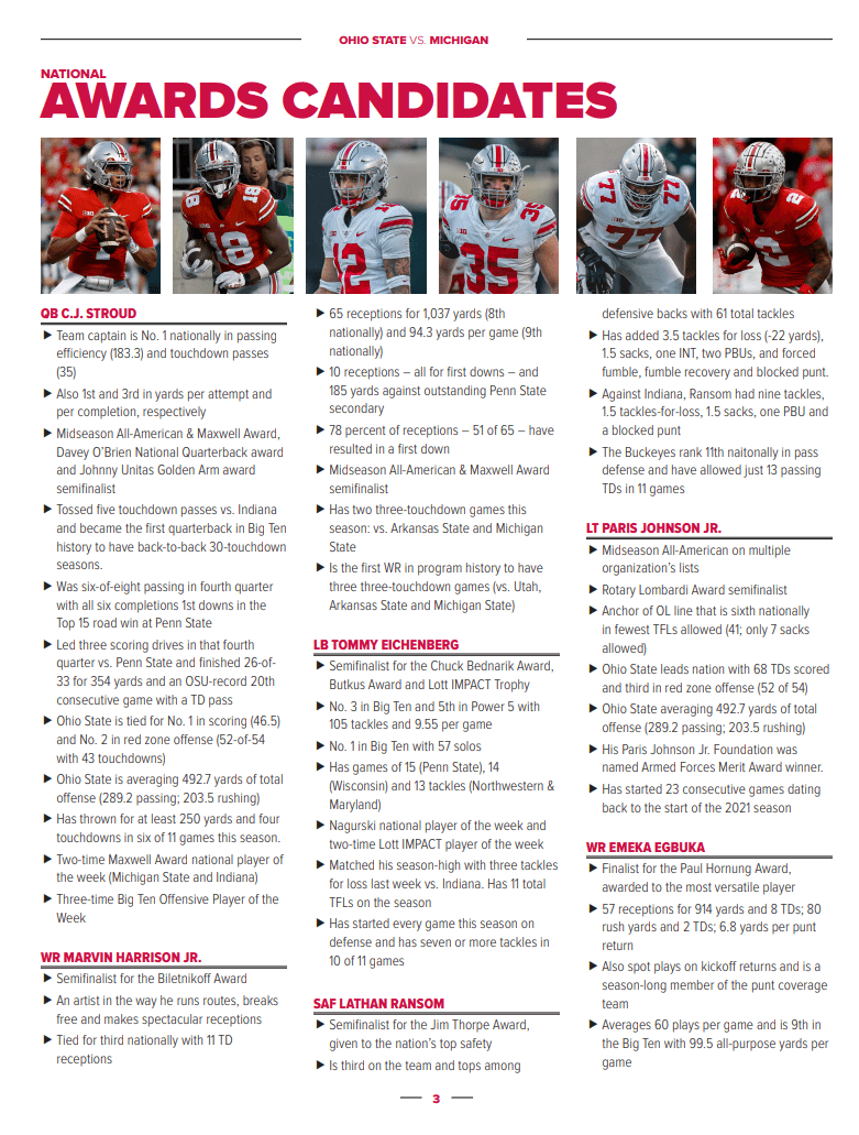 #2 Ohio State Buckeyes vs. #3 Michigan Wolverines, 118th Meeting; OSU ...