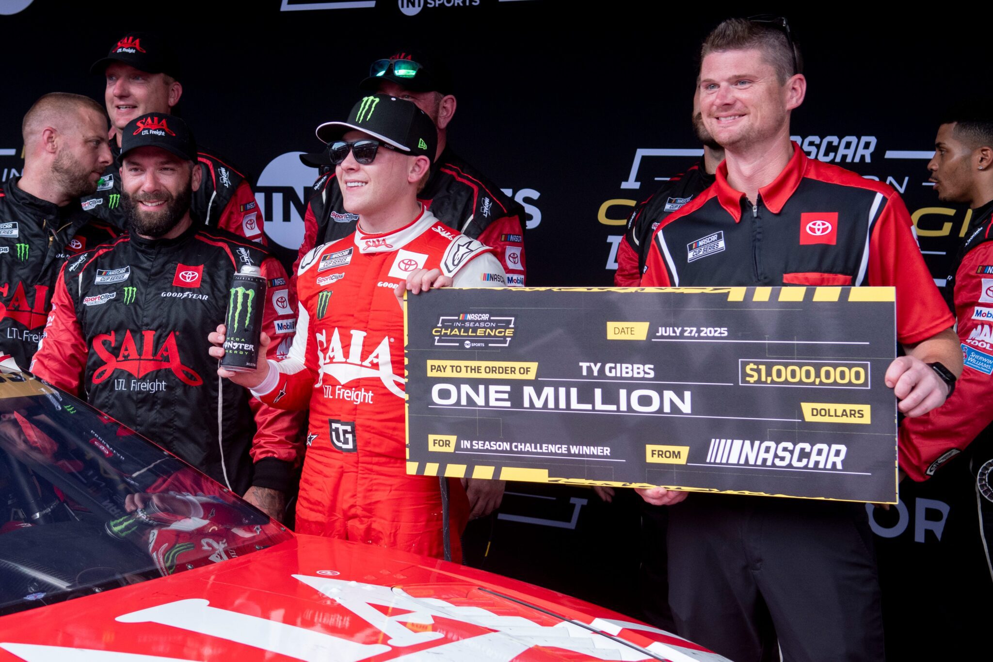 JGR's Ty Gibbs wins NASCAR in-season tournament finale over Ty Dillon ...